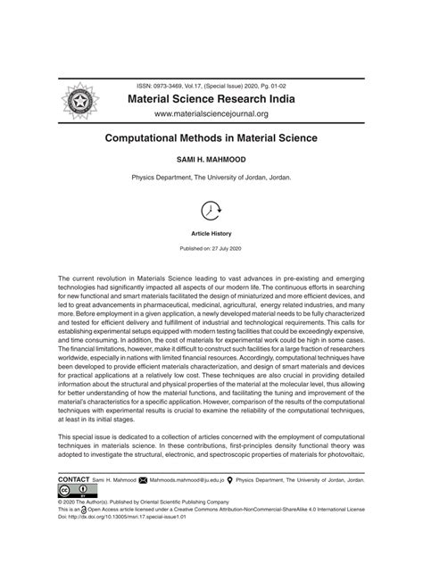 pdf computational methods in material science editorial