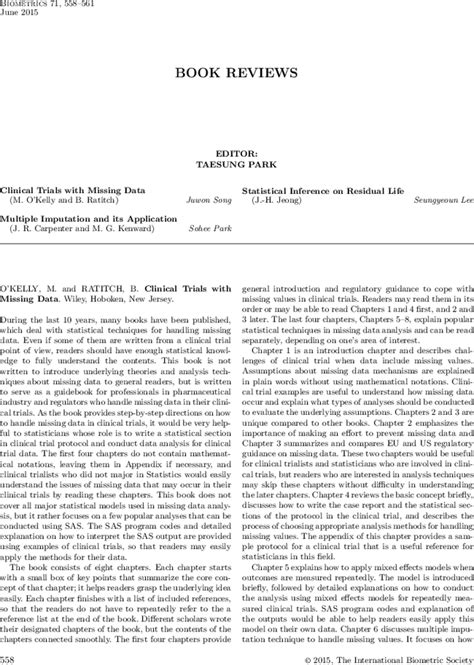 carpenter j r and kenward m g multiple imputation and its application wiley hoboken
