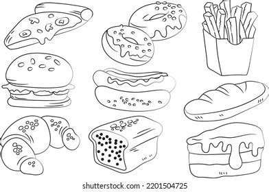 Dibujos De Alimentos Chatarra Para Colorear Vsun
