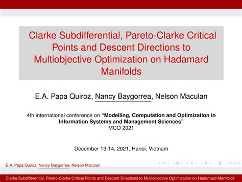 pdf clarke subdifferential pareto clarke critical points and descent directions to