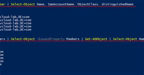 oneliner microsoft powershell script get members list from active directory group in excel