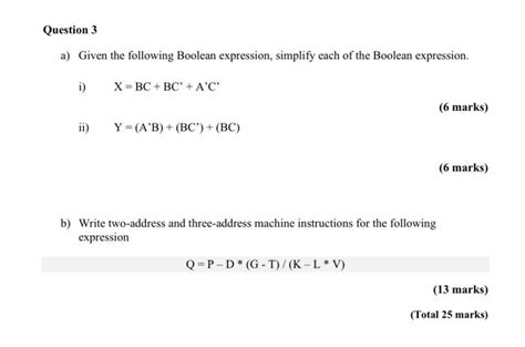 solved a given the following boolean expression simplify