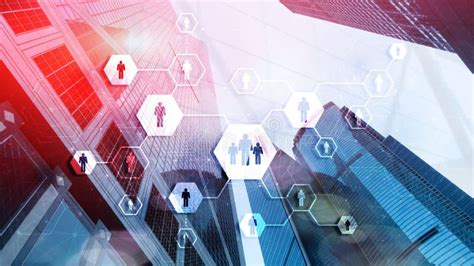 People Network Connection Icons On Blurred City Connection Network
