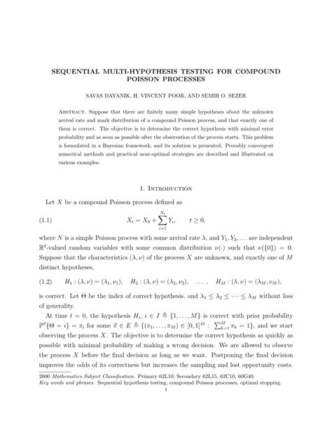 pdf sequential multi hypothesis testing for compound poisson processes