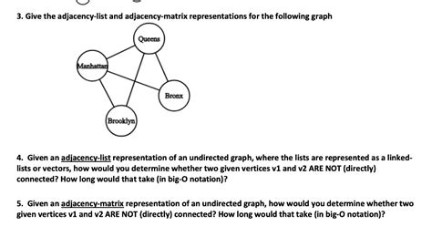 solved 3 give the adjacency list and adjacency matrix
