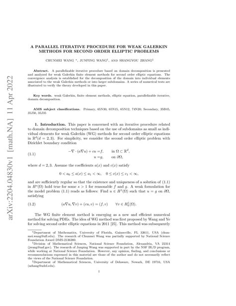 a parallel iterative procedure for weak galerkin methods for second order elliptic problems deepai
