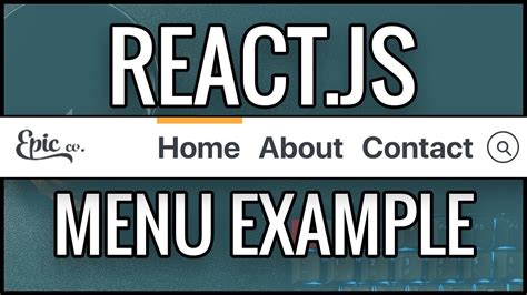 React Navigation Menu Example React JS Component Example