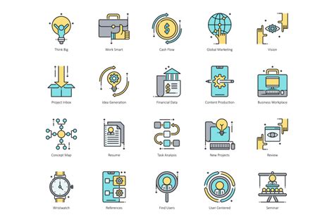 74 Project Management Icons By Flat Icons TheHungryJPEG