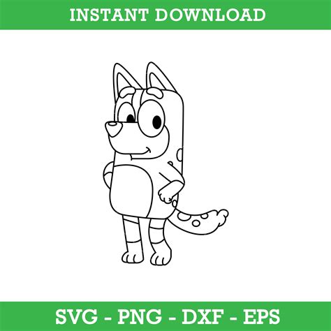 Chilli Heeler Outline Svg Bluey Mom Svg Bluey Svg Cartoon Inspire