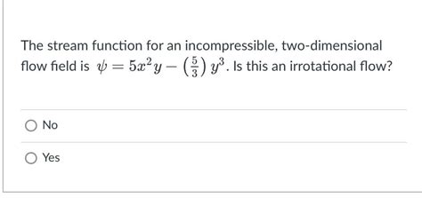 solved the stream function for an incompressible