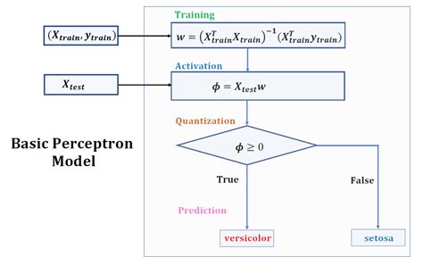 a basic perceptron model using least squares method