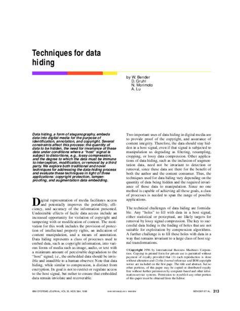 pdf techniques for data hiding walter to