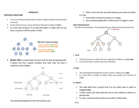 module 3 1 module iii tree data structure tree is a non linear data structure which organizes