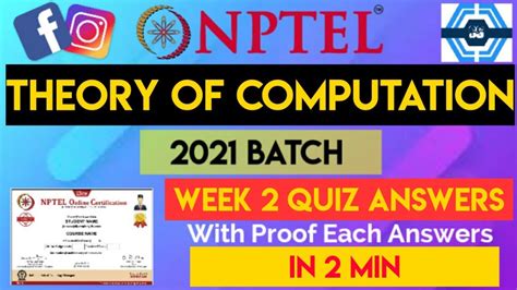 theory of computation week 2 quiz assignment solution nptel swayam youtube