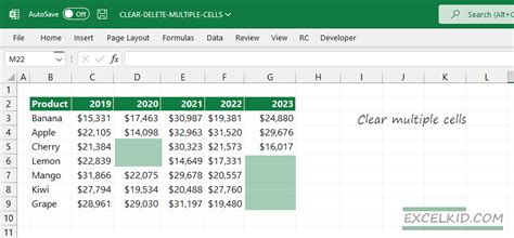 How To Clear Multiple Cells In Excel Excel Bootcamp