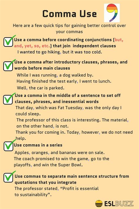 comma placement practice