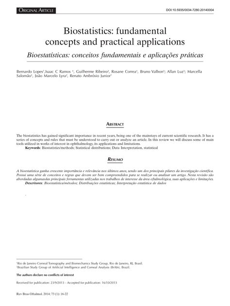 pdf biostatistics fundamental concepts and practical applications
