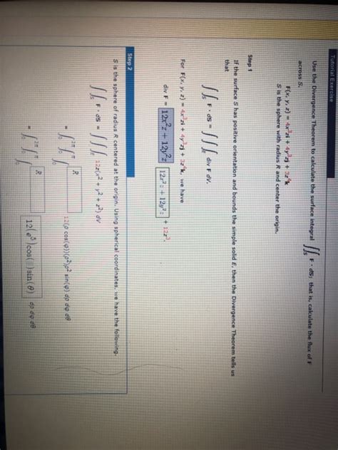 solved tutorial exercise use the divergence theorem to