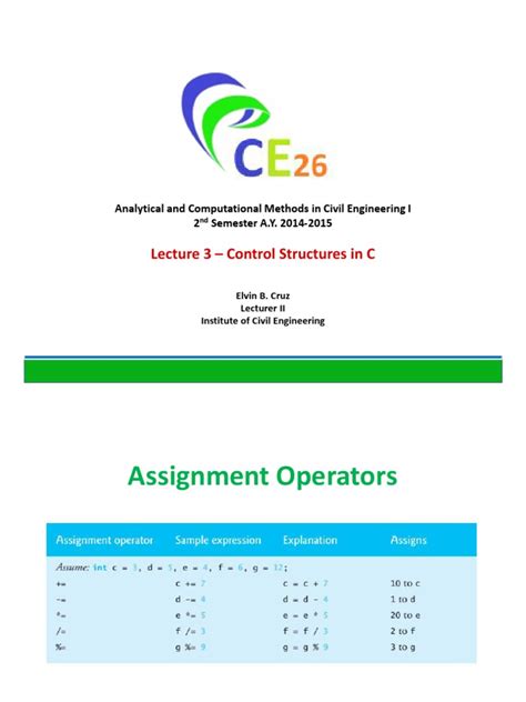 an introduction to control structures in c programming for civil engineering applications pdf