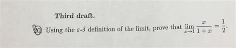 solved using the epsilon delta definition of the limit