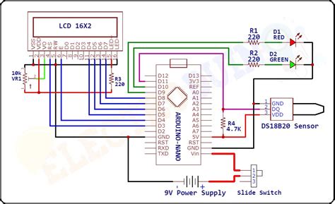 Digital Thermometer Using DS18B20 Temperature Sensor ElectroDuino