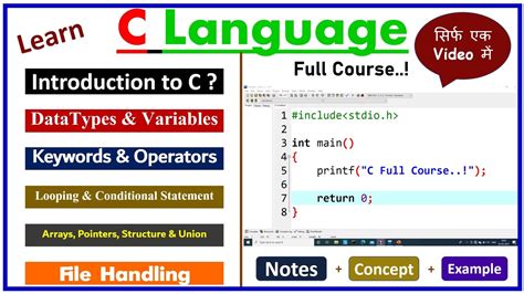 c programming full course for beginners hindi learn coding youtube