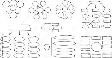 Hand Drawn Flow Chart Diagram Organization Chart Stock Vector Adobe