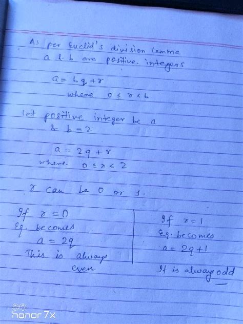 show that every positive even integer is of the form 2q and that every positive odd integer is