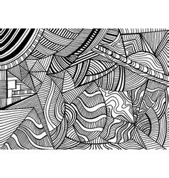 Abstract Doodle Decorative Line Art Coloring Page Vector Image