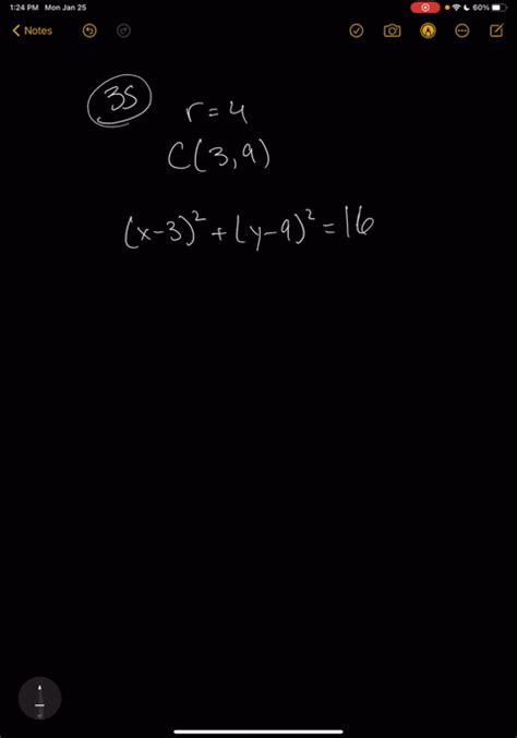 solved find parametric equations for the given curve circle of radius 4 with center 3 9