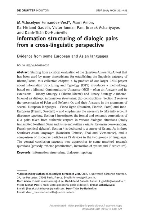 pdf information structuring of dialogic pairs from a cross linguistic perspective