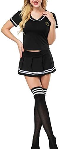 Oludkeph Sexy Cosplay Cheerleader School Girl Lingerie Set Costumes Outfit Mini Sailor Suit With