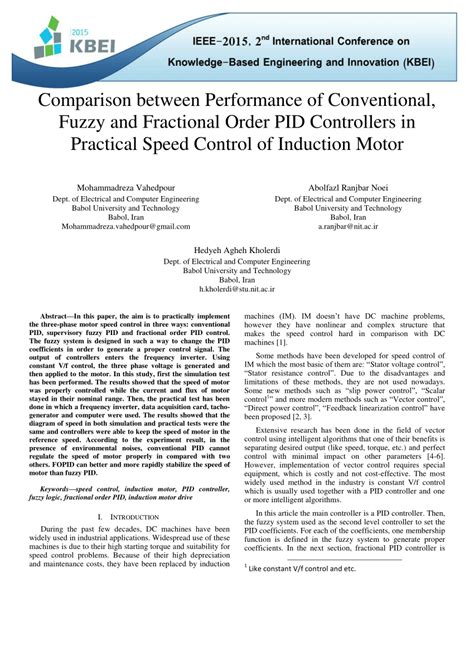 pdf comparison between performance of conventional fuzzy and fractional order pid controllers