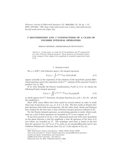 pdf l 2 boundedness and l 2 compactness of a class of fourier integral operators