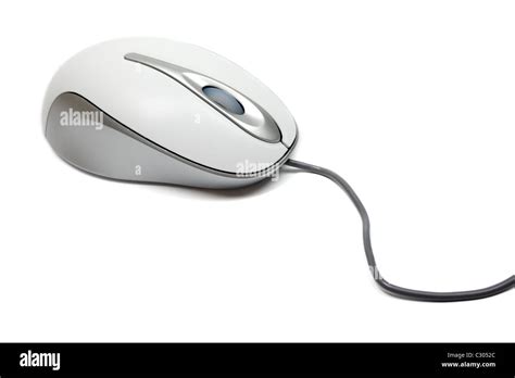 Computer Mouse Device Equipment With Wired Cable Connection Isolated On