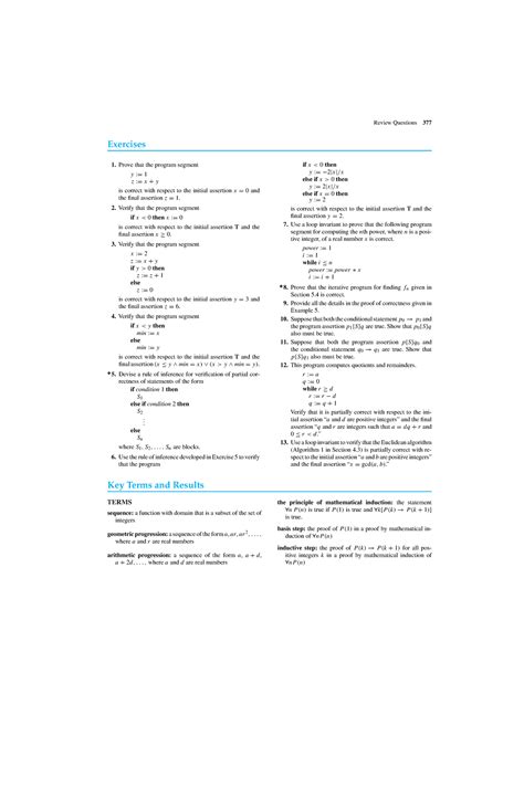 exercise program correctness review questions 377 exercises prove that the program segment y