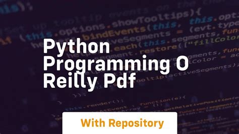 Python Programming O Reilly Pdf YouTube