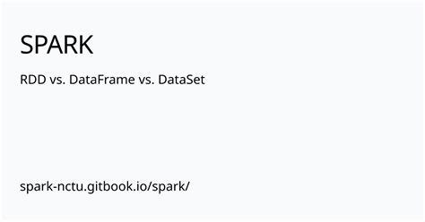 RDD Vs DataFrame Vs DataSet SPARK