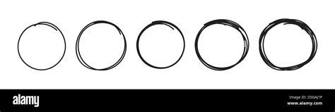 Hand Drawn Five Circles Sketch Circles Stock Vector Image Art Alamy