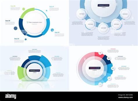 Five Option Circle Infographic Design Templates Vector Illustration