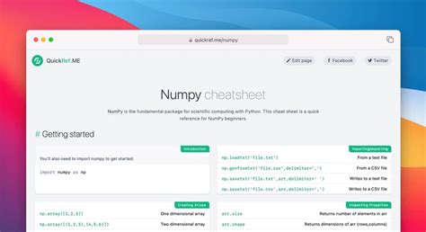 numpy cheatsheets numpy is the fundamental package for scientific computing with python this