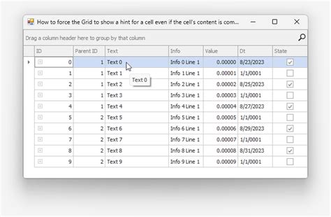 Github Devexpress Examples Winforms Grid Forcibly Show Cell Tooltips
