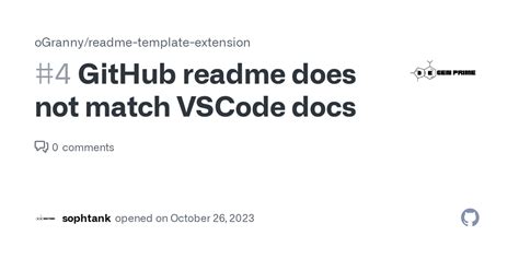 github readme does not match vscode docs · issue 4 · ogranny readme template extension · github