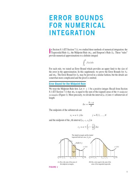 errorbounds fornumerical integration error bound for the midpoint rule pdf interval