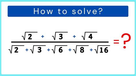 france math olympiad question simplify radical problem a nice square root simplification