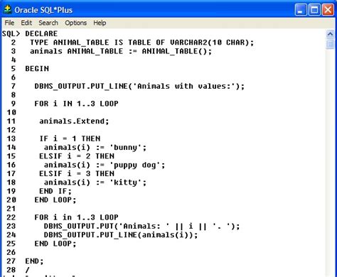 Plsql Nested Tables