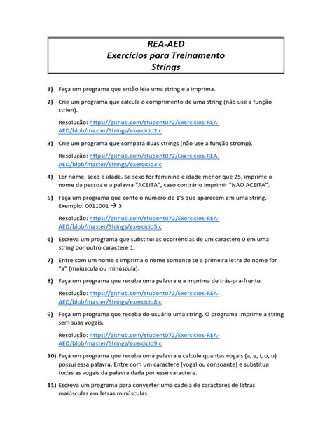 lista pdf string ciência da computação