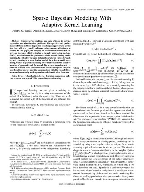 pdf sparse bayesian modeling with adaptive kernel learning