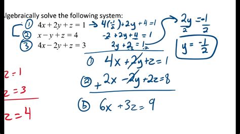 solving systems with three variables