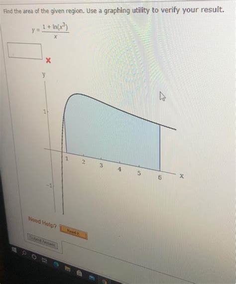 solved find the area of the given region use a graphing